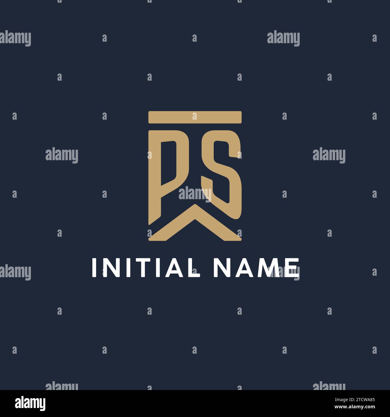 PS initial monogram logo design in a rectangular style with curved side ideas Stock Vector Image ...