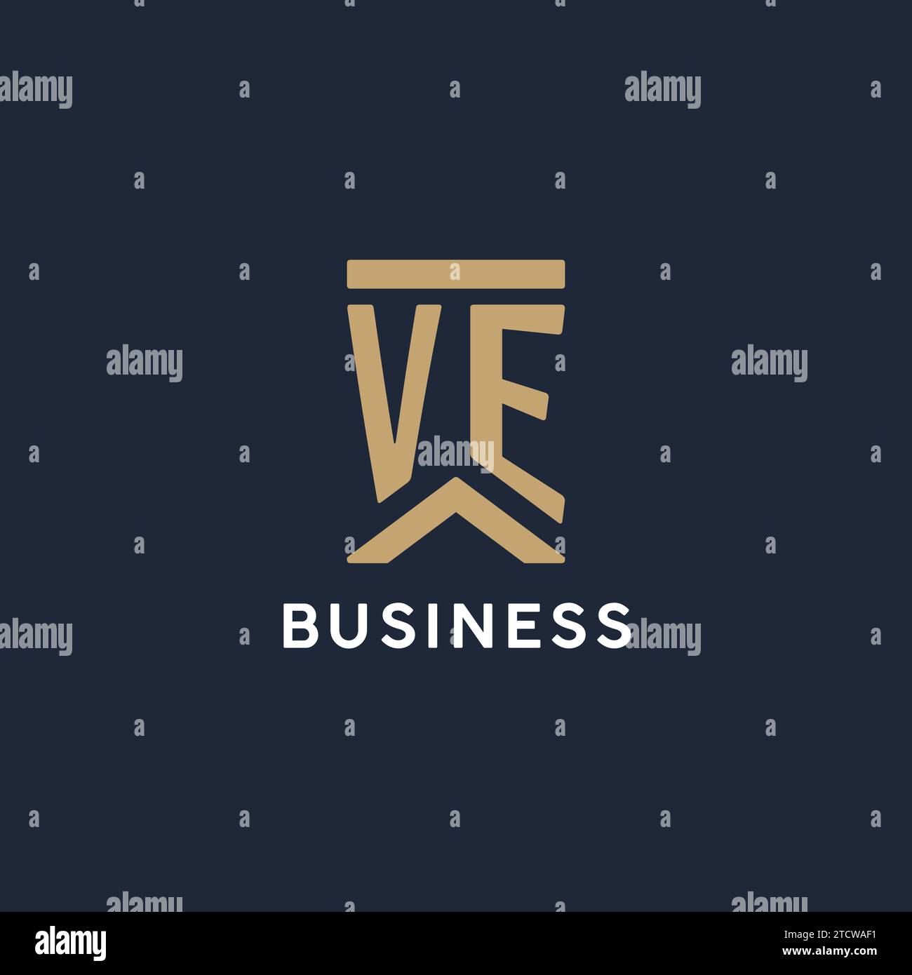 VE initial monogram logo design in a rectangular style with curved side ideas Stock Vector Image ...