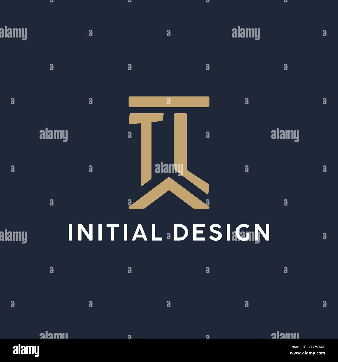 TL initial monogram logo design in a rectangular style with curved side ...
