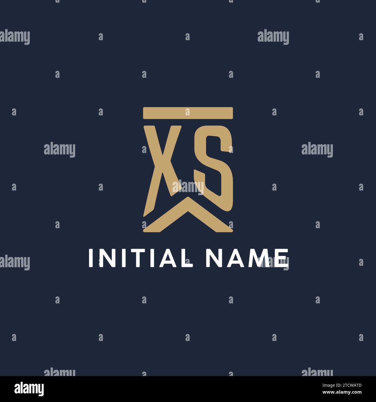 XS initial monogram logo design in a rectangular style with curved side ideas Stock Vector Image ...
