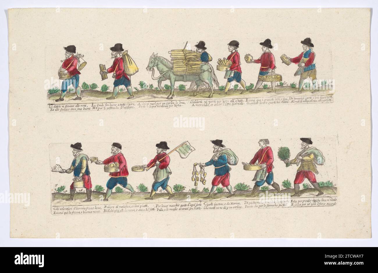 Plate 5 depicting the trades of Rome, here including vendors of ...