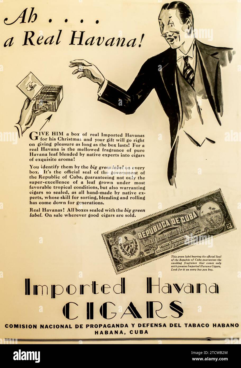 Vintage cigar art deco hi-res stock photography and images - Alamy