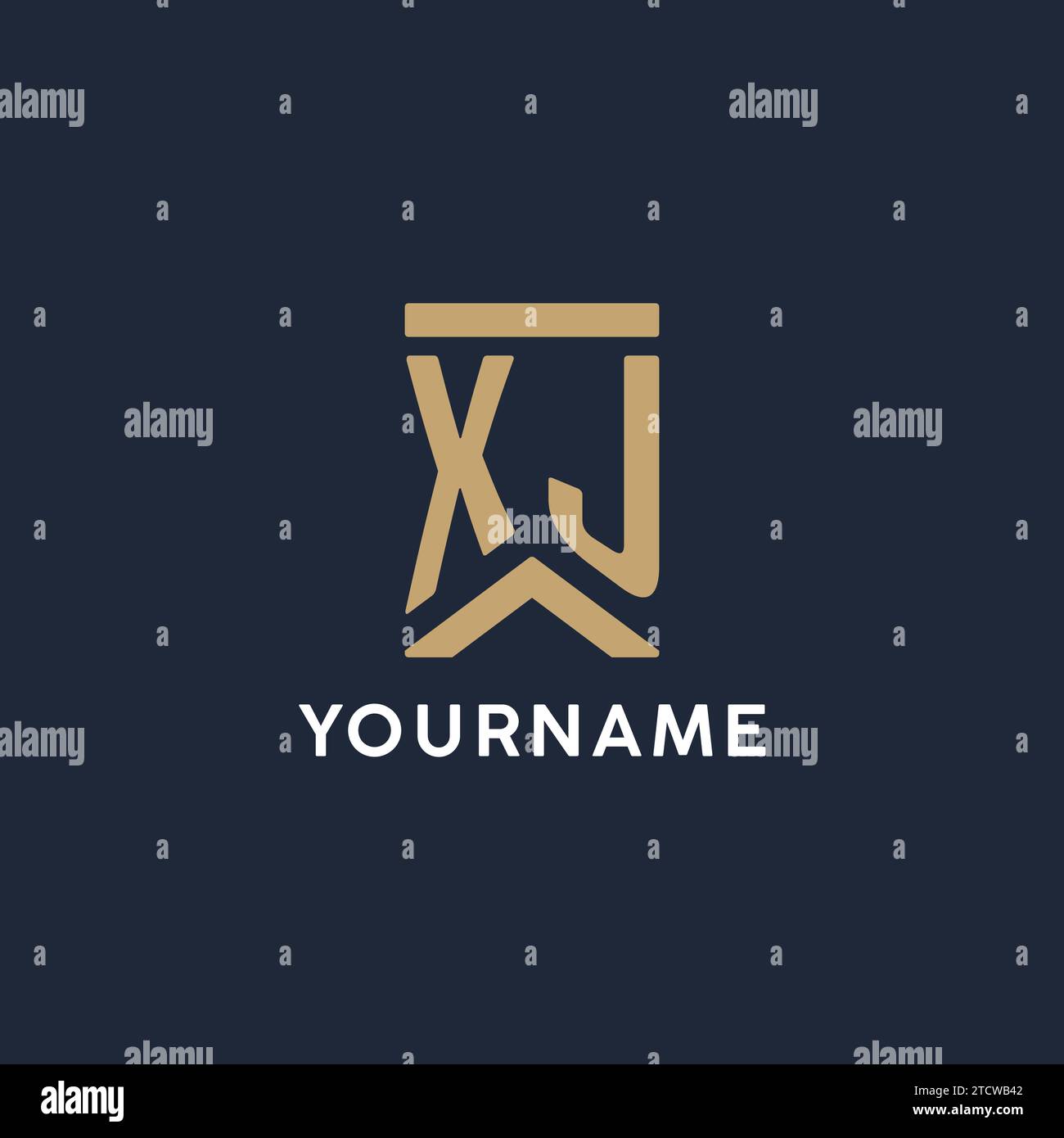 XJ initial monogram logo design in a rectangular style with curved side ideas Stock Vector Image ...