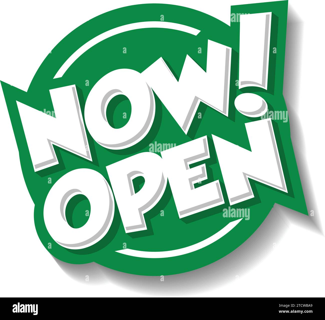 Now open door sign or web banner. Vector on transparent background ...
