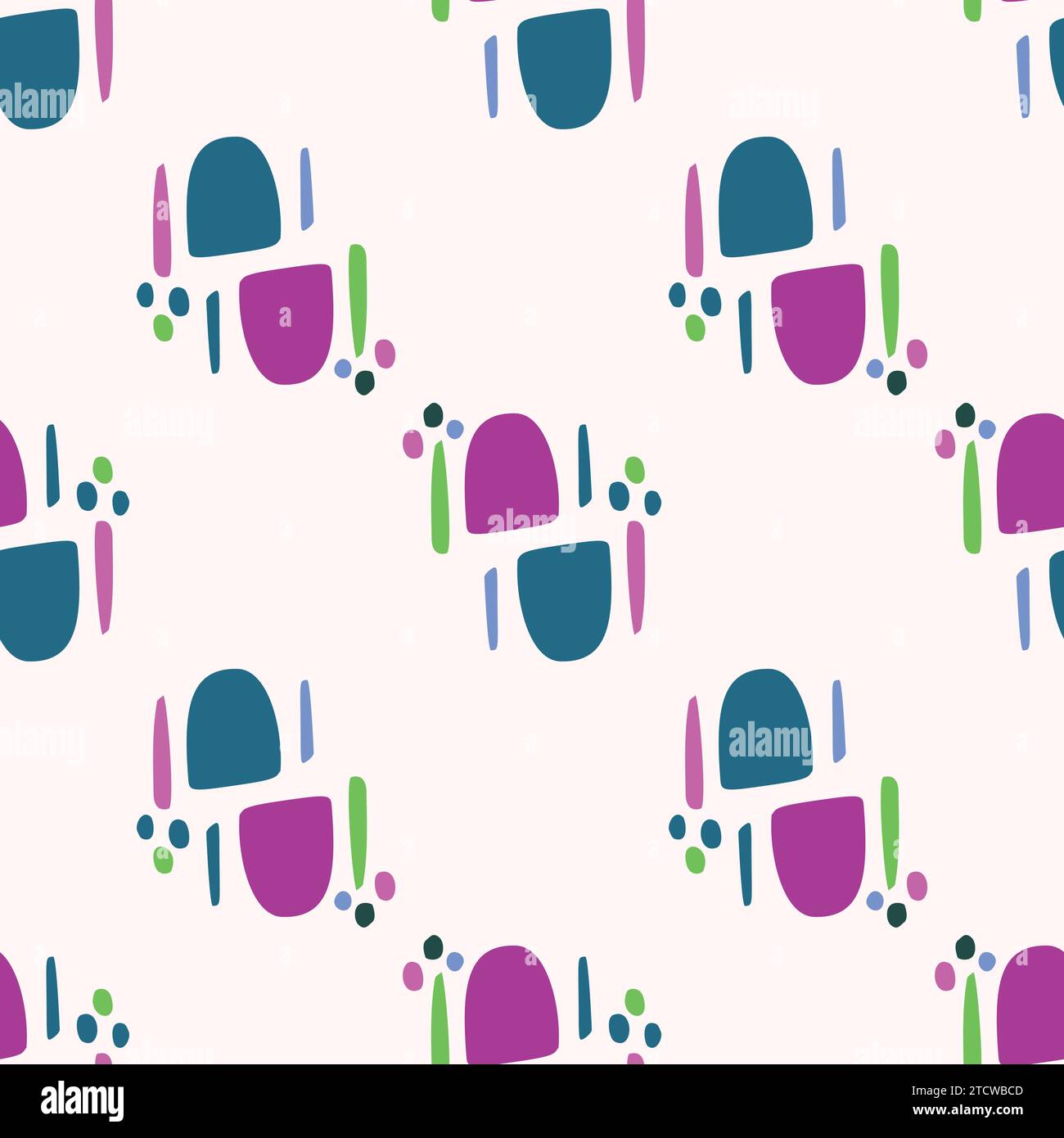 Whimsical childrens geometric vector seamless pattern for playful ...