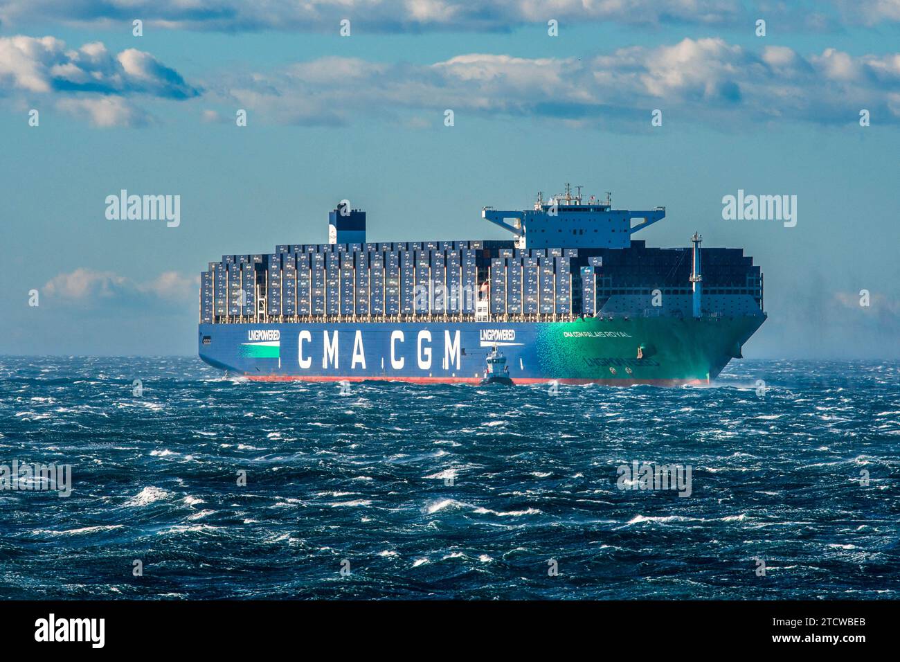 Marseille, France. 14th Dec, 2023. CMA-CGM's giant liquefied natural ...