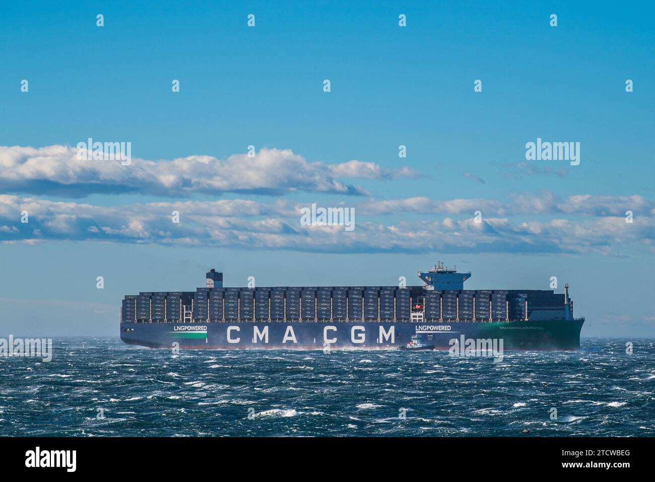 Marseille, France. 14th Dec, 2023. CMA-CGM's giant liquefied natural ...