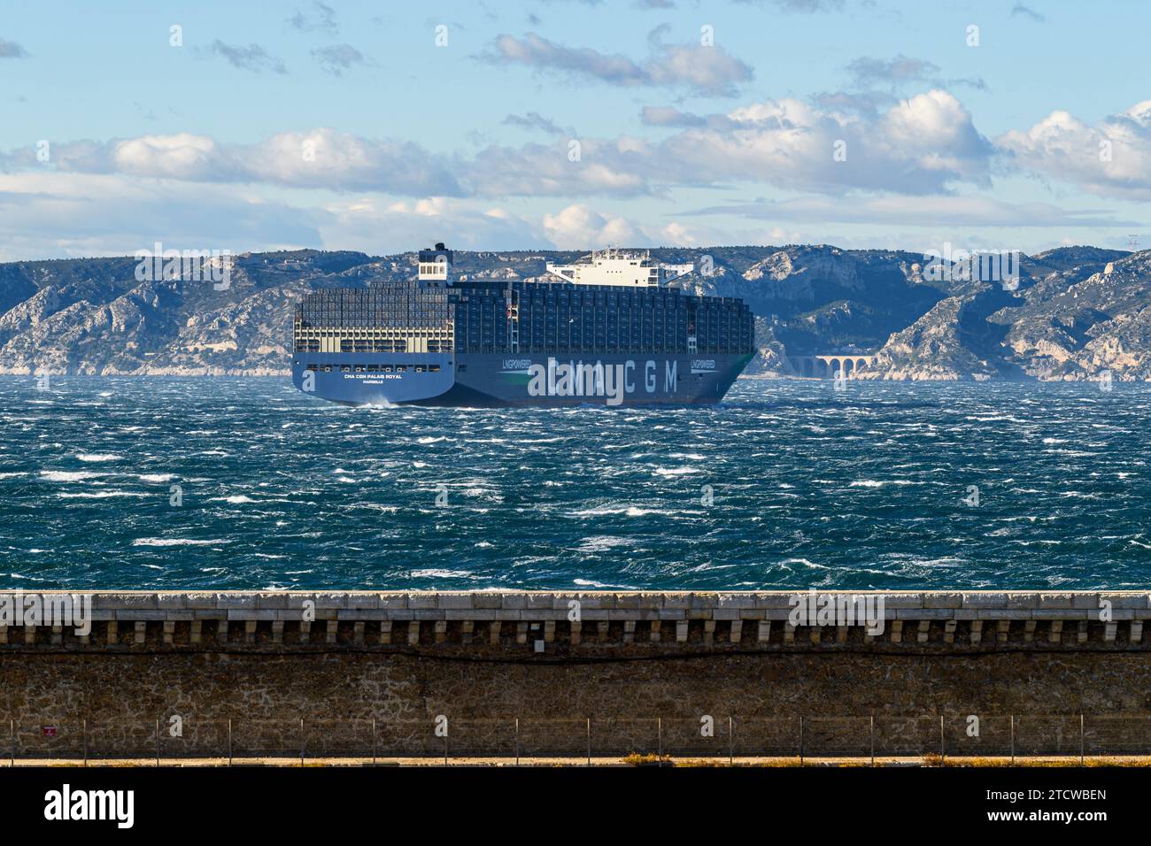 Marseille, France. 14th Dec, 2023. CMA-CGM's giant liquefied natural ...