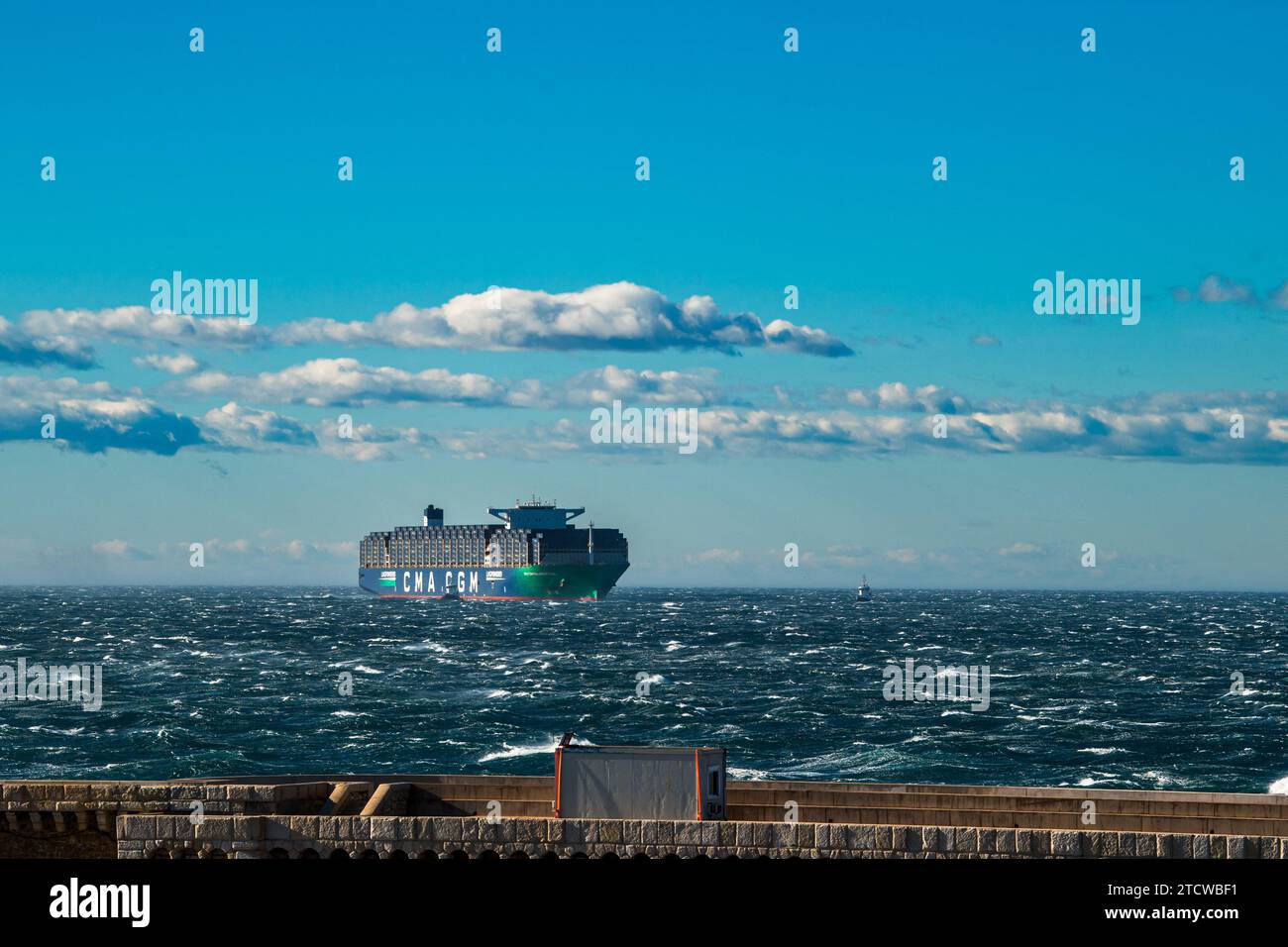Marseille, France. 14th Dec, 2023. CMA-CGM's giant liquefied natural ...