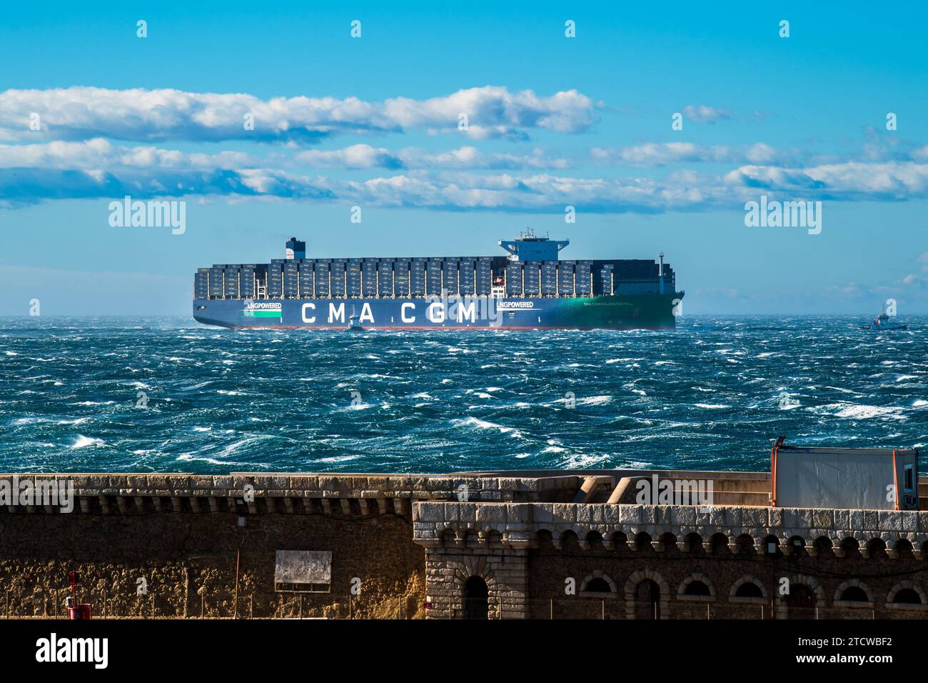 Marseille, France. 14th Dec, 2023. CMA-CGM's giant liquefied natural ...