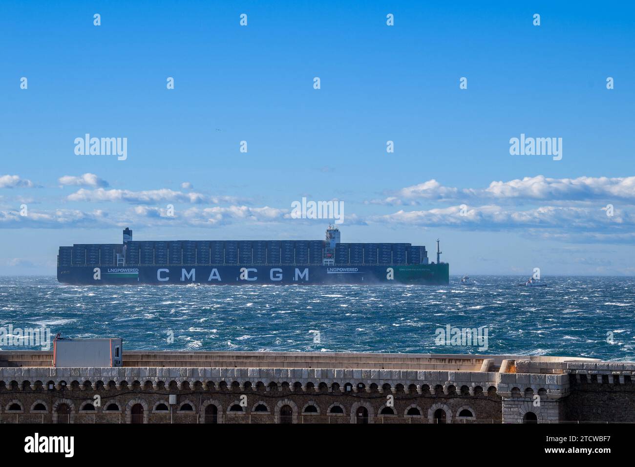 Marseille, France. 14th Dec, 2023. CMA-CGM's giant liquefied natural ...