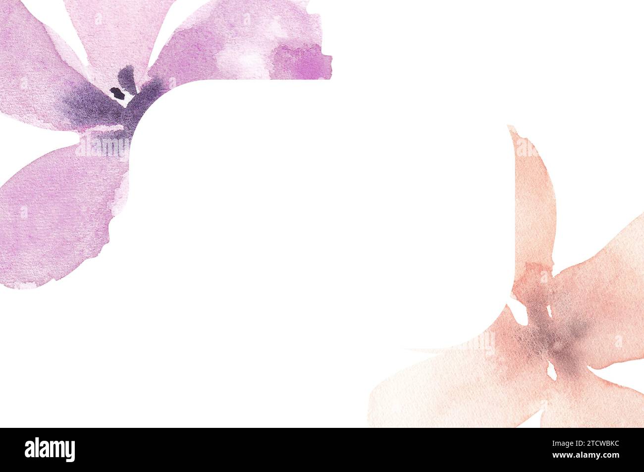 Pink Purple Watercolor Floral Border