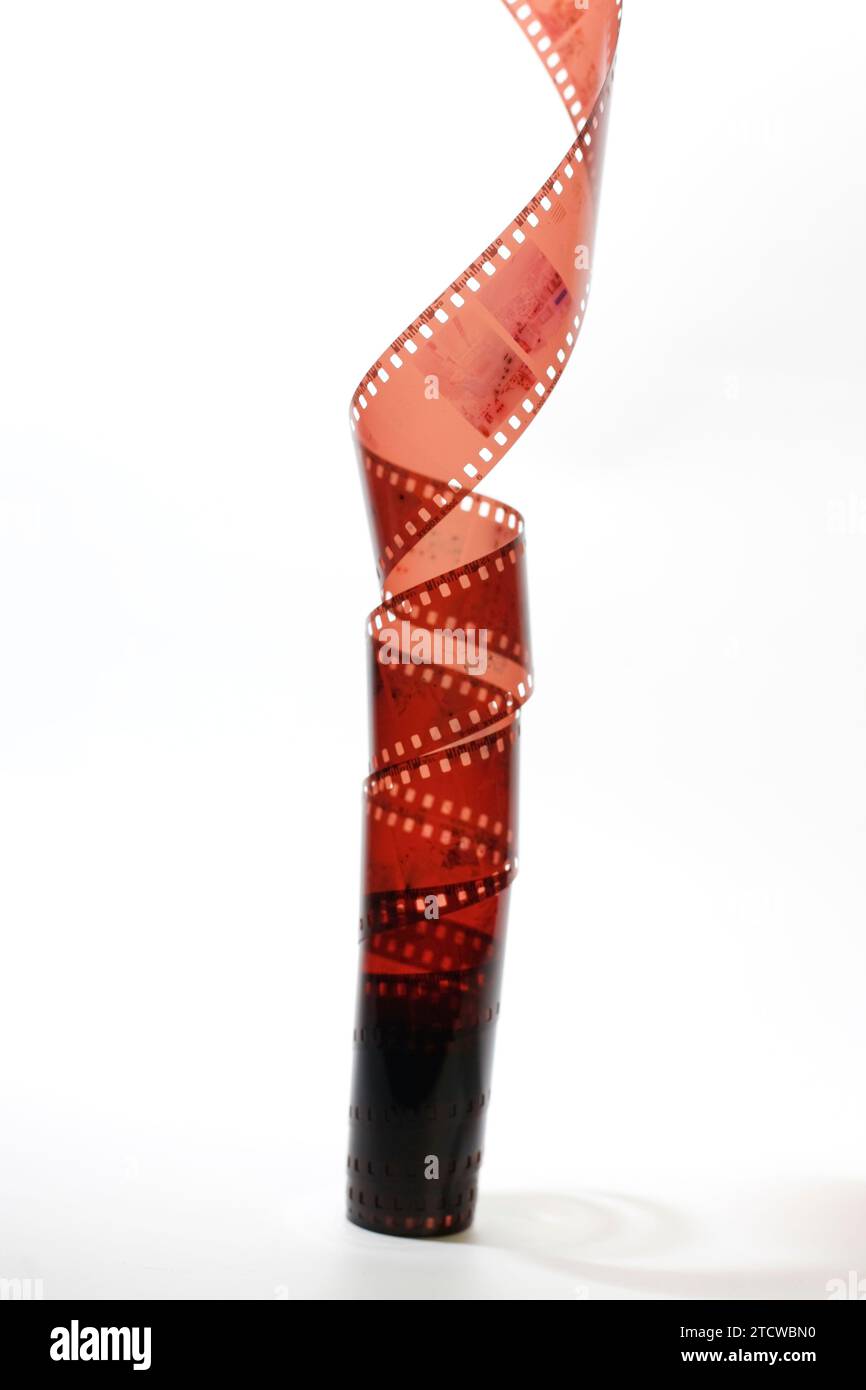 Color negative 35mm film stripes on a white background Stock Photo - Alamy