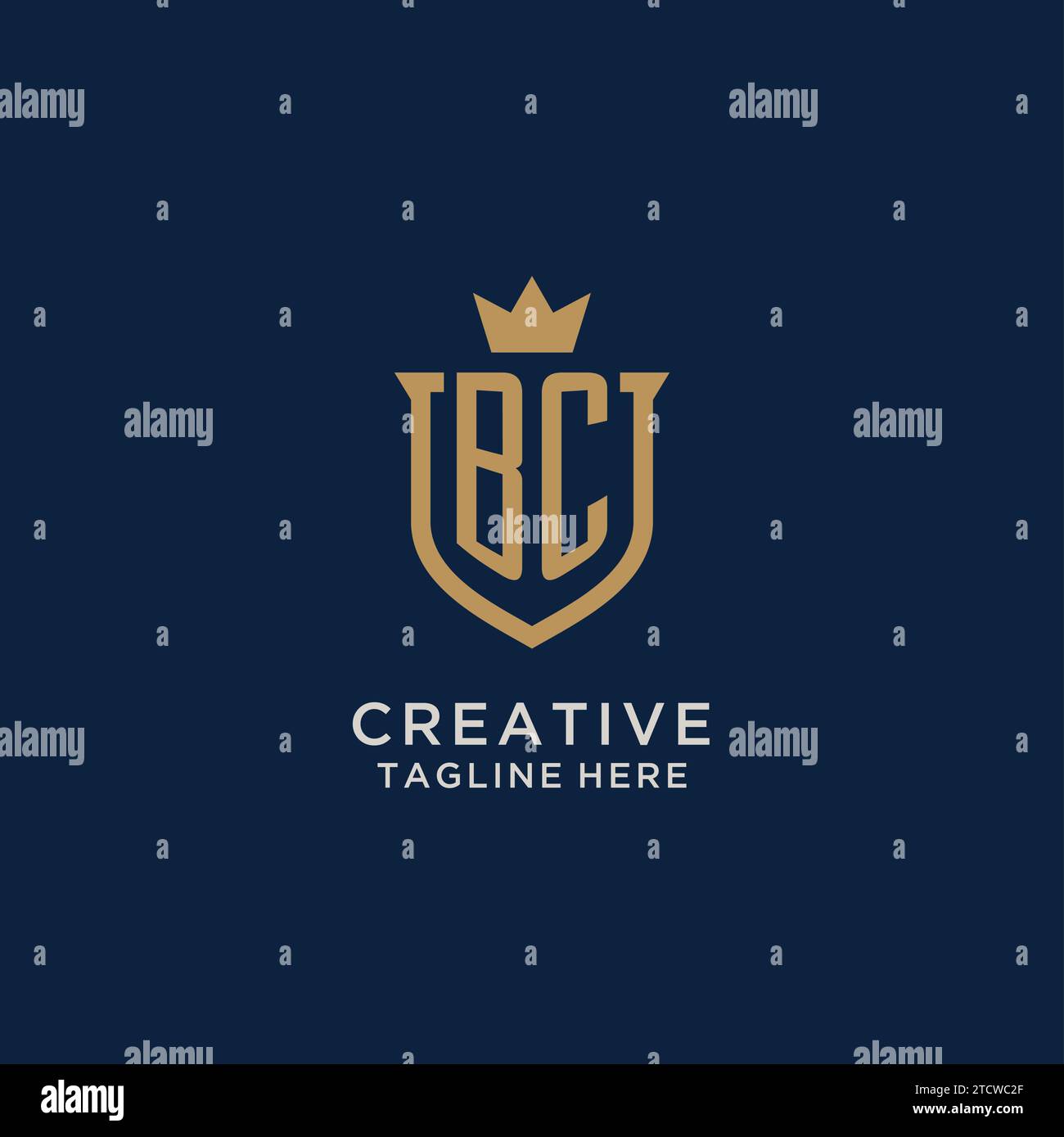 BC initial shield crown logo vector graphic Stock Vector Image & Art ...