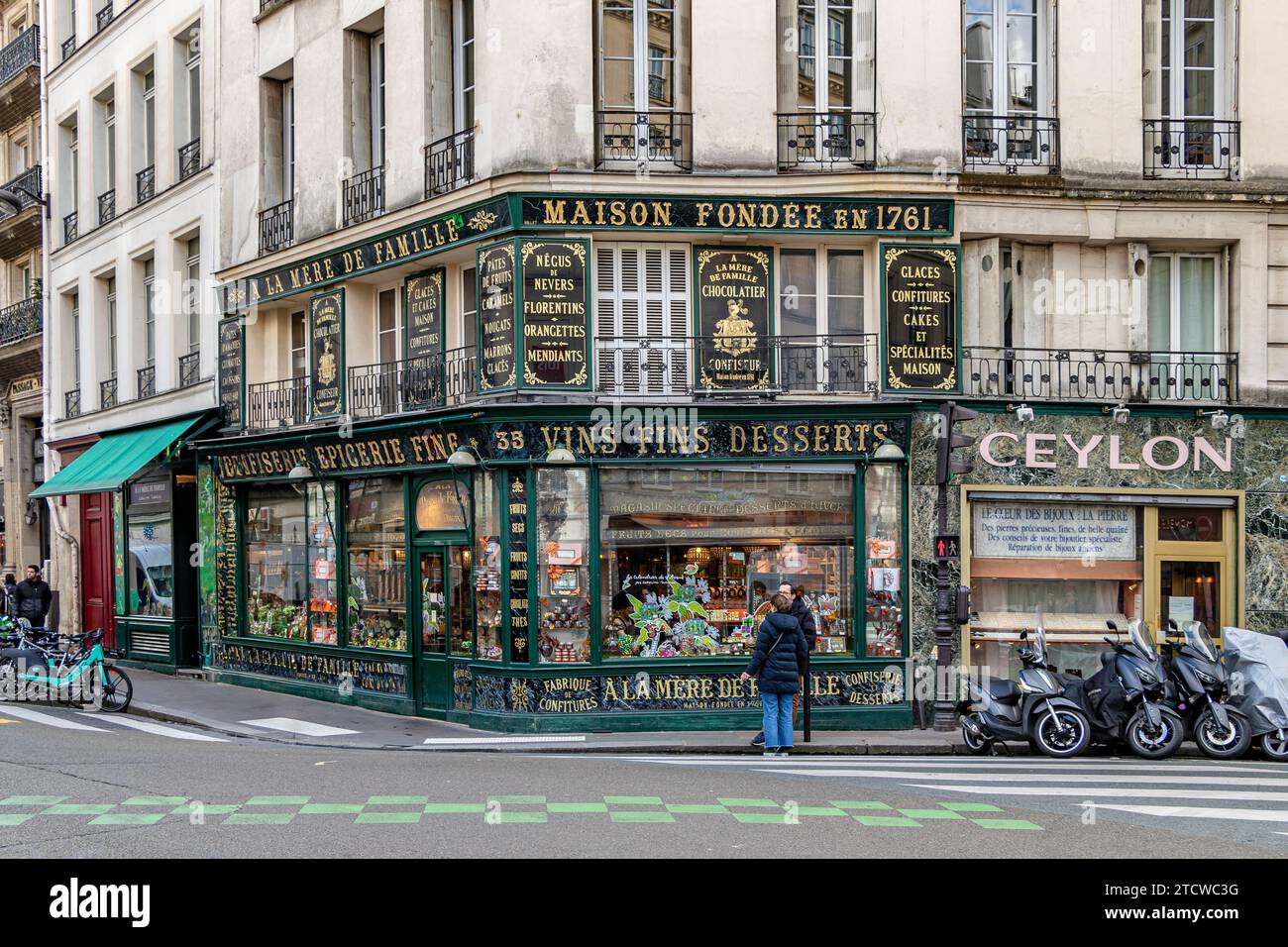 The exterior of À la Mère de Famille the oldest chocolate shop in Paris ...