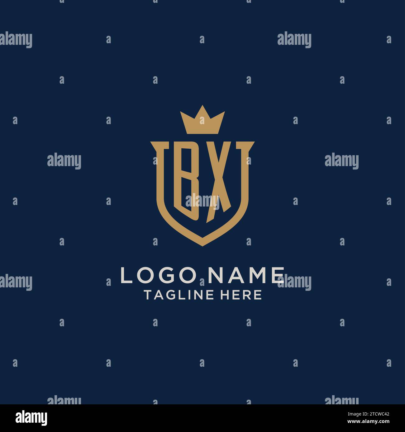 BX initial shield crown logo vector graphic Stock Vector Image & Art ...