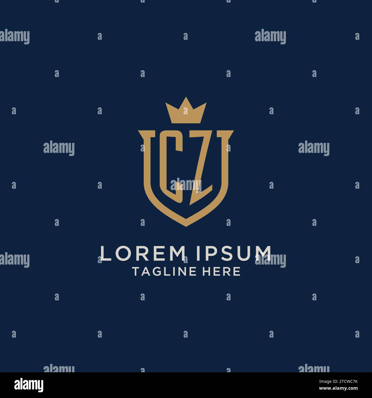 CZ initial shield crown logo vector graphic Stock Vector Image & Art - Alamy