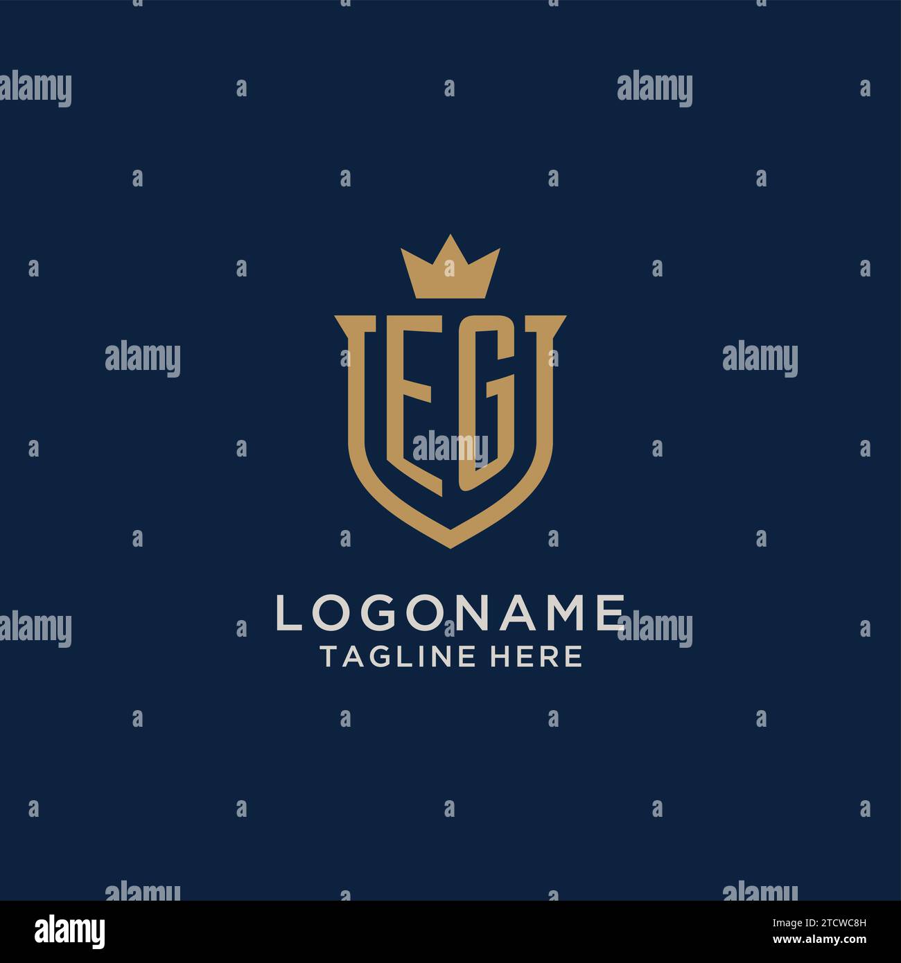 EG initial shield crown logo vector graphic Stock Vector Image & Art - Alamy
