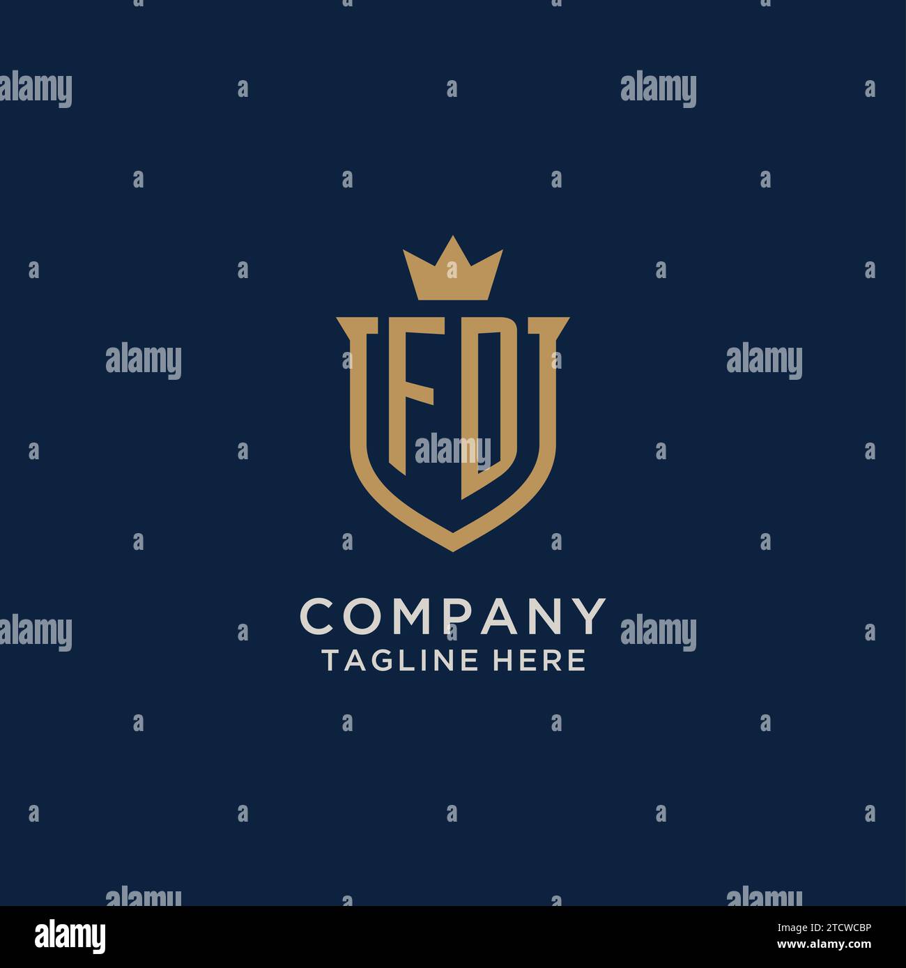 FD initial shield crown logo vector graphic Stock Vector Image & Art ...