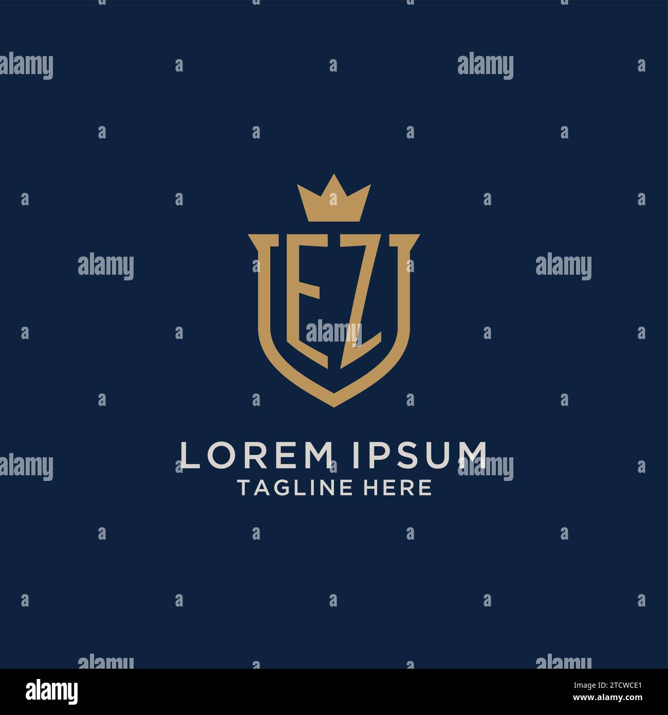 EZ initial shield crown logo vector graphic Stock Vector Image & Art ...