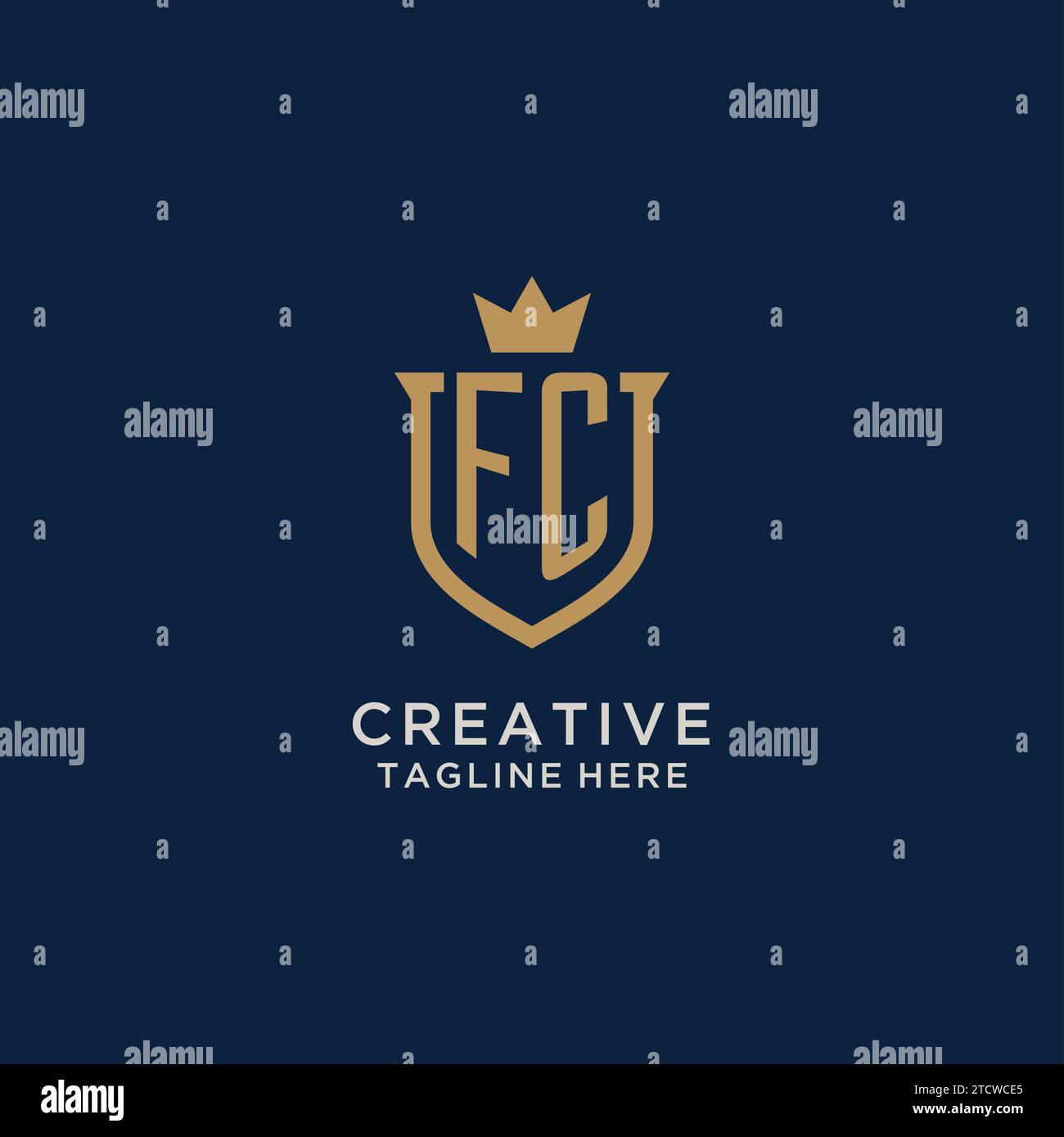 FC initial shield crown logo vector graphic Stock Vector Image & Art - Alamy