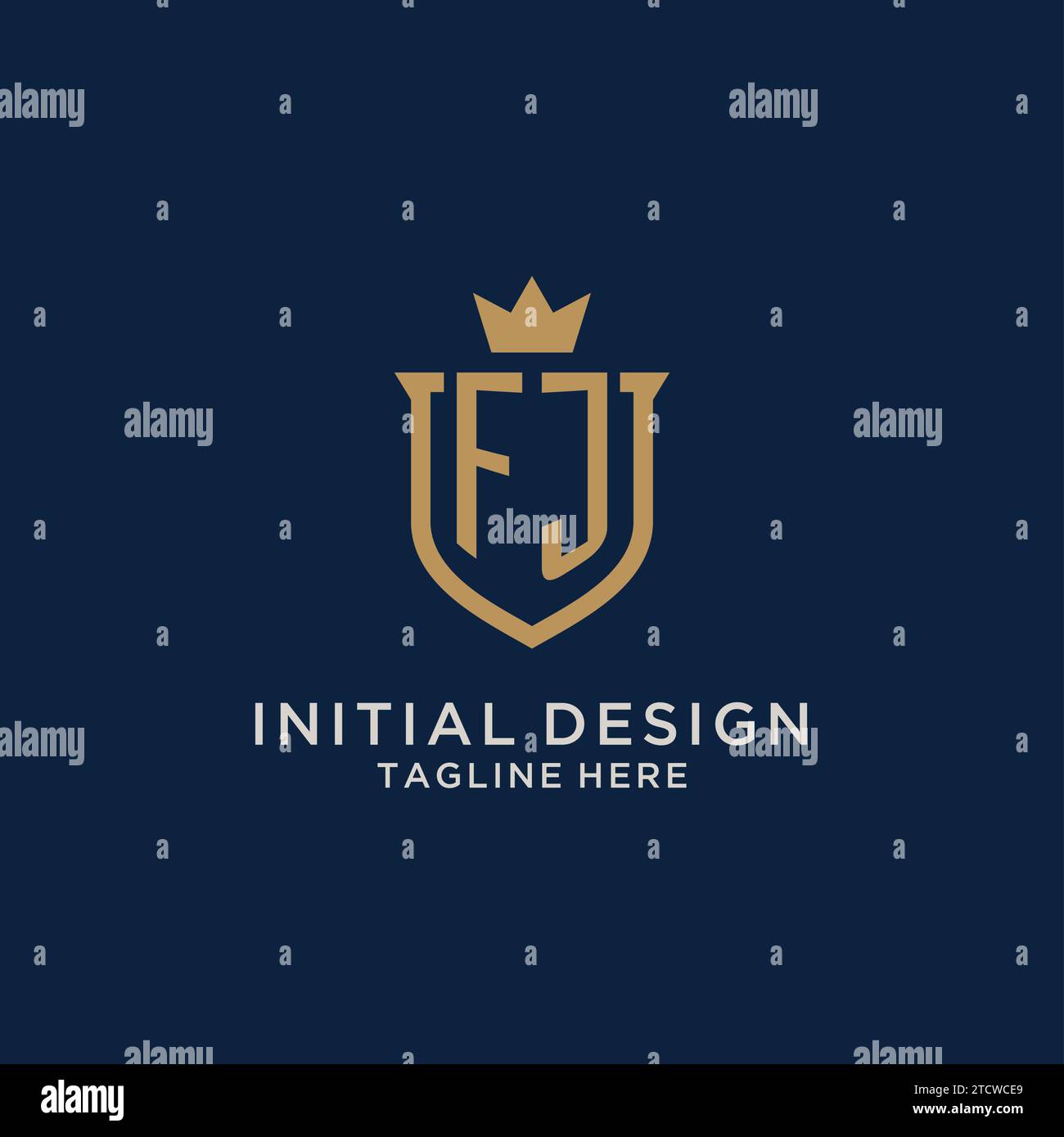 FJ initial shield crown logo vector graphic Stock Vector Image & Art - Alamy