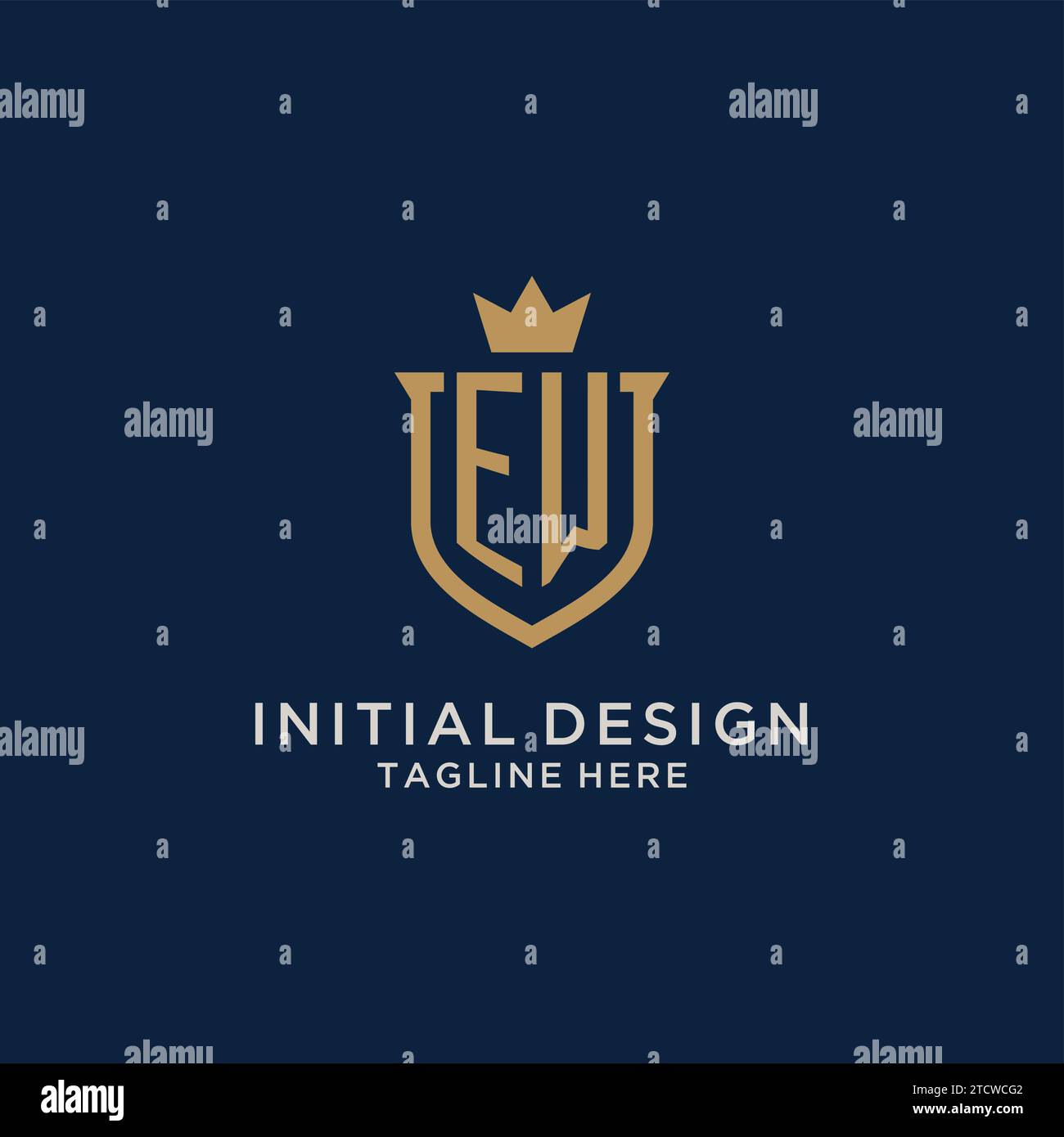 EW initial shield crown logo vector graphic Stock Vector Image & Art ...