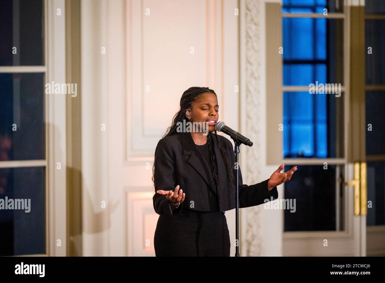 Belgian singer songwriter Mentissa pictured during the award ceremony ...