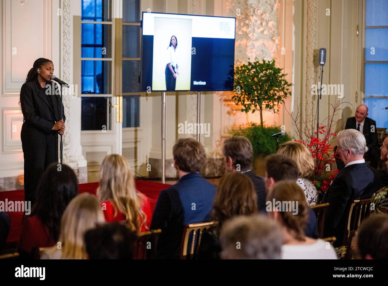 Belgian singer songwriter Mentissa pictured during the award ceremony ...