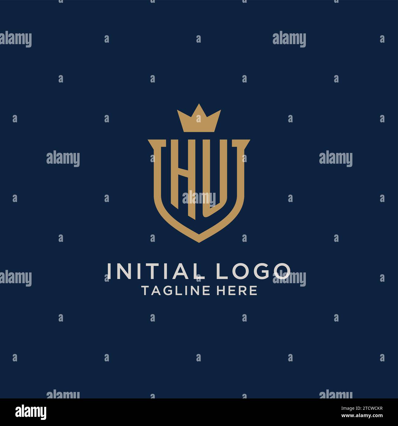 HU initial shield crown logo vector graphic Stock Vector Image & Art - Alamy