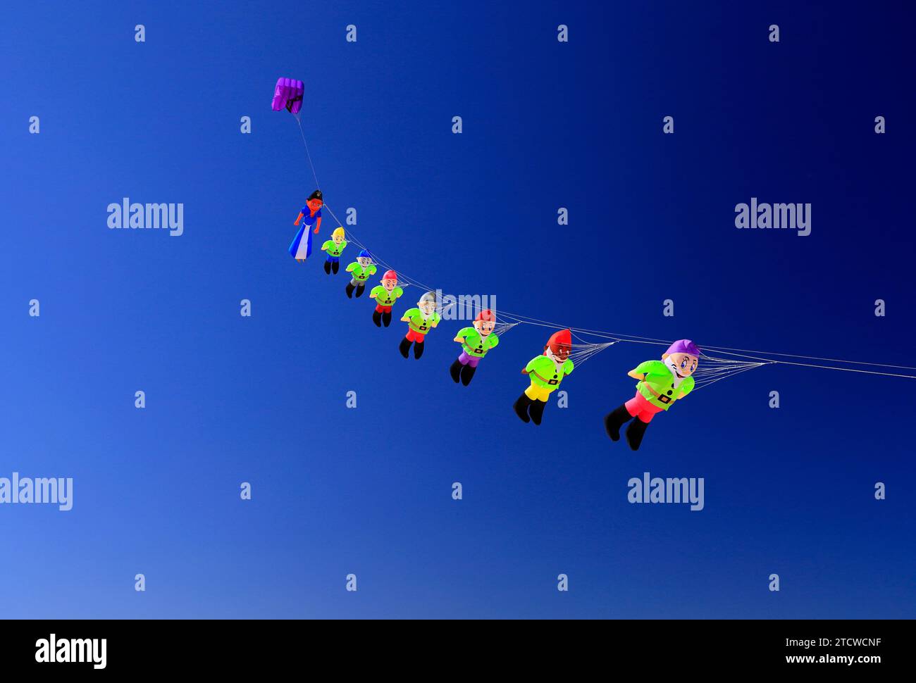 Snow White and the Seven Dwarfs Kite flying, La Concha Beach, El ...