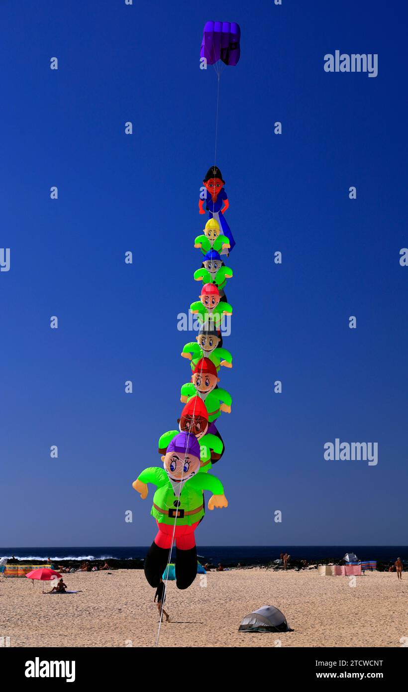 Snow White and the Seven Dwarfs Kite flying, La Concha Beach, El ...