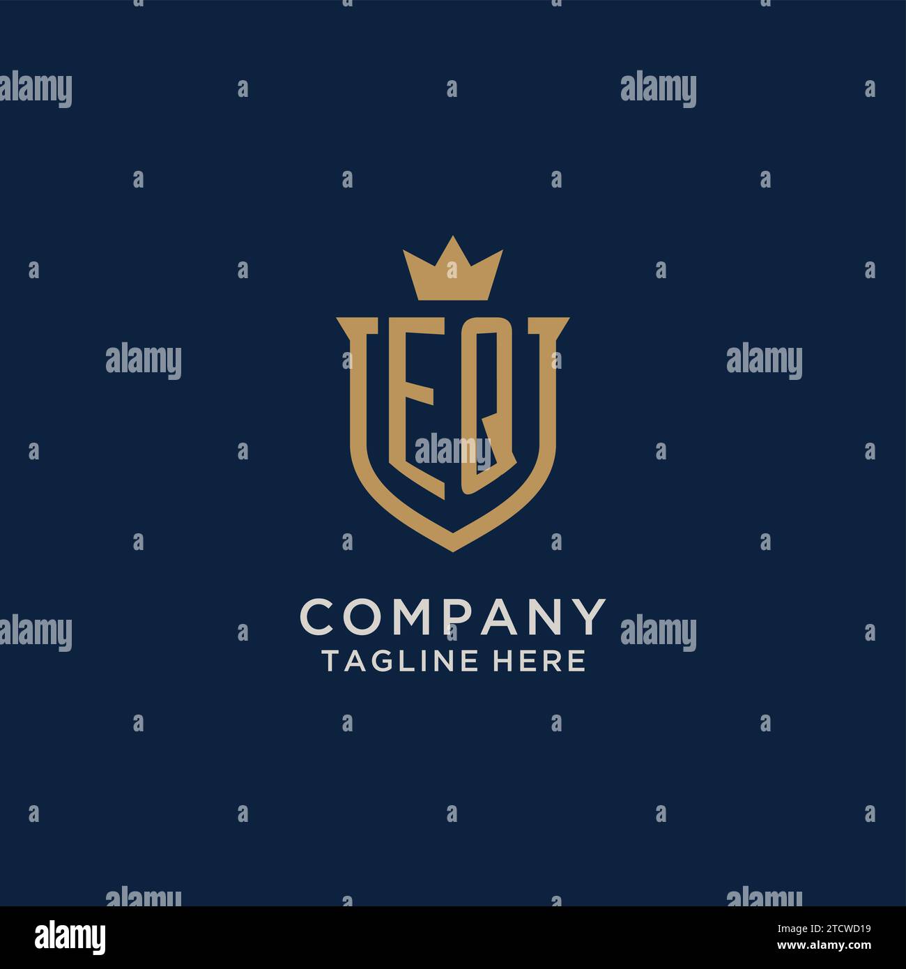 EQ initial shield crown logo vector graphic Stock Vector Image & Art ...