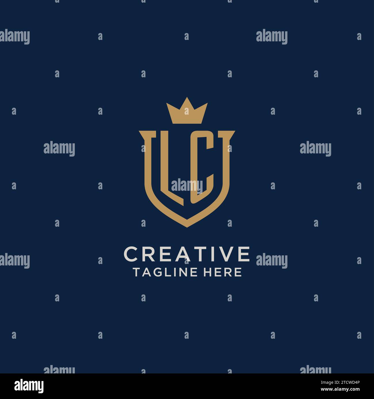 LC initial shield crown logo vector graphic Stock Vector Image & Art ...