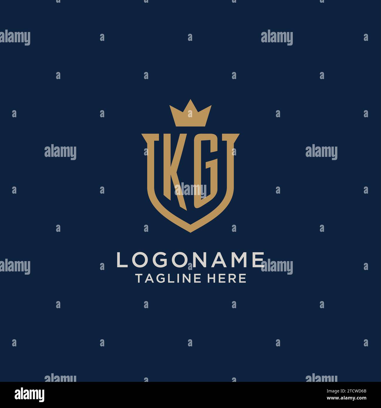 KG initial shield crown logo vector graphic Stock Vector Image & Art ...