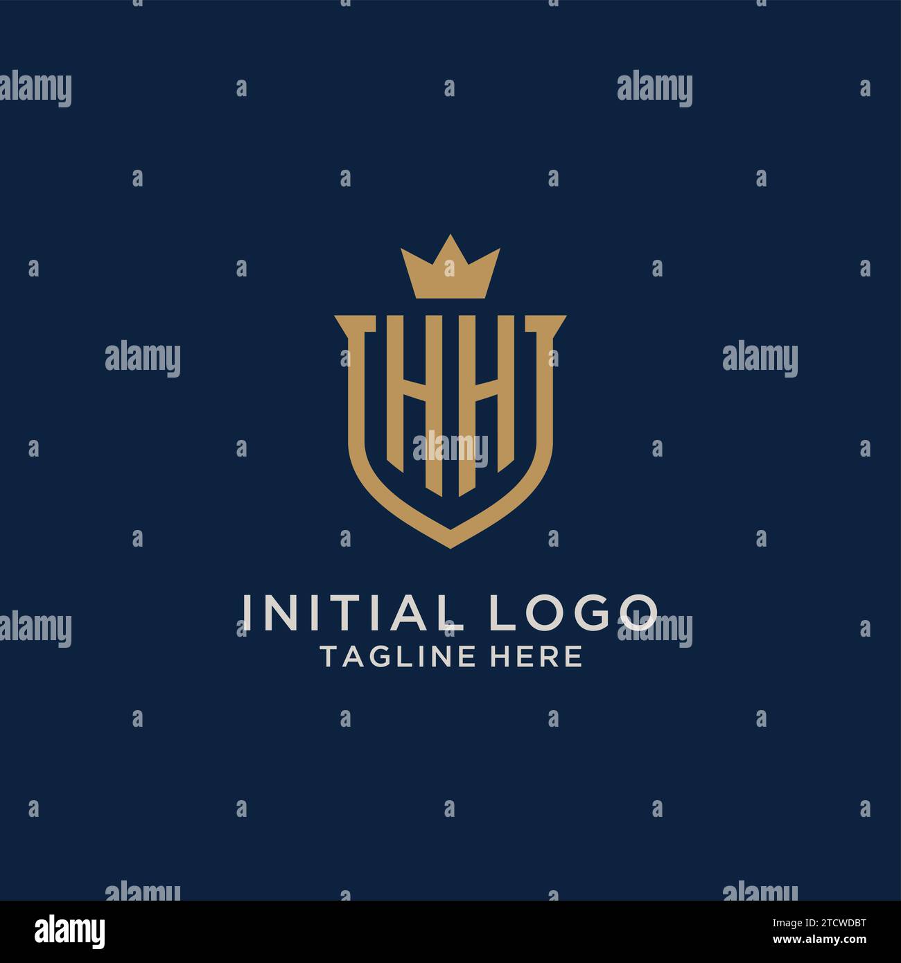 HH initial shield crown logo vector graphic Stock Vector Image & Art ...