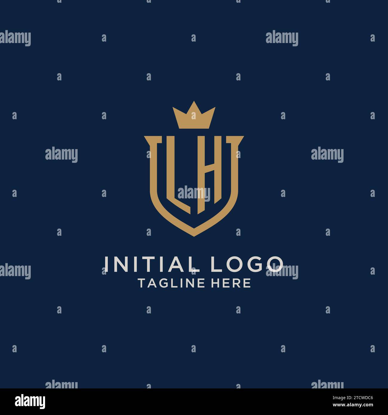 LH initial shield crown logo vector graphic Stock Vector Image & Art - Alamy