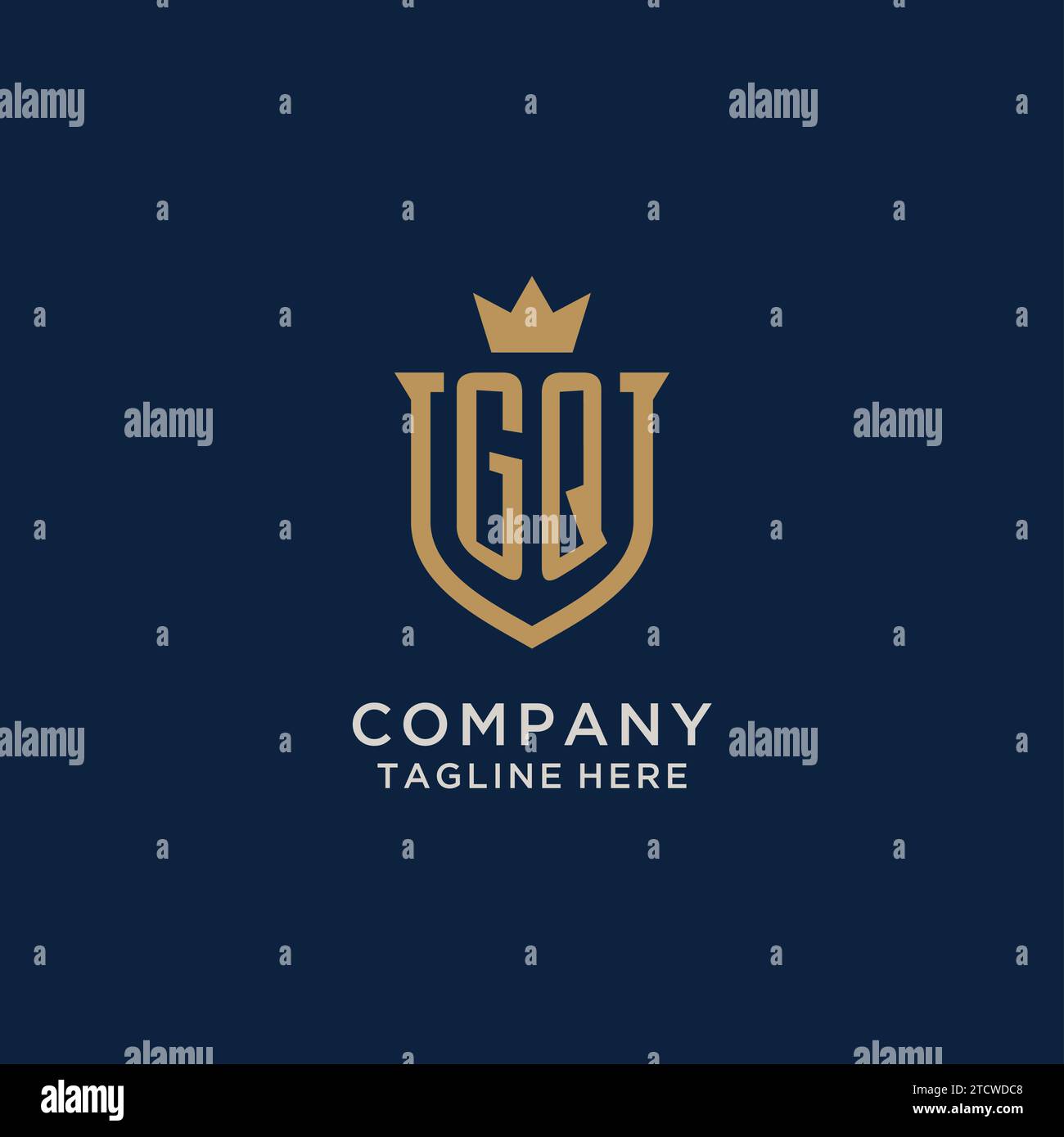 GQ initial shield crown logo vector graphic Stock Vector Image & Art ...
