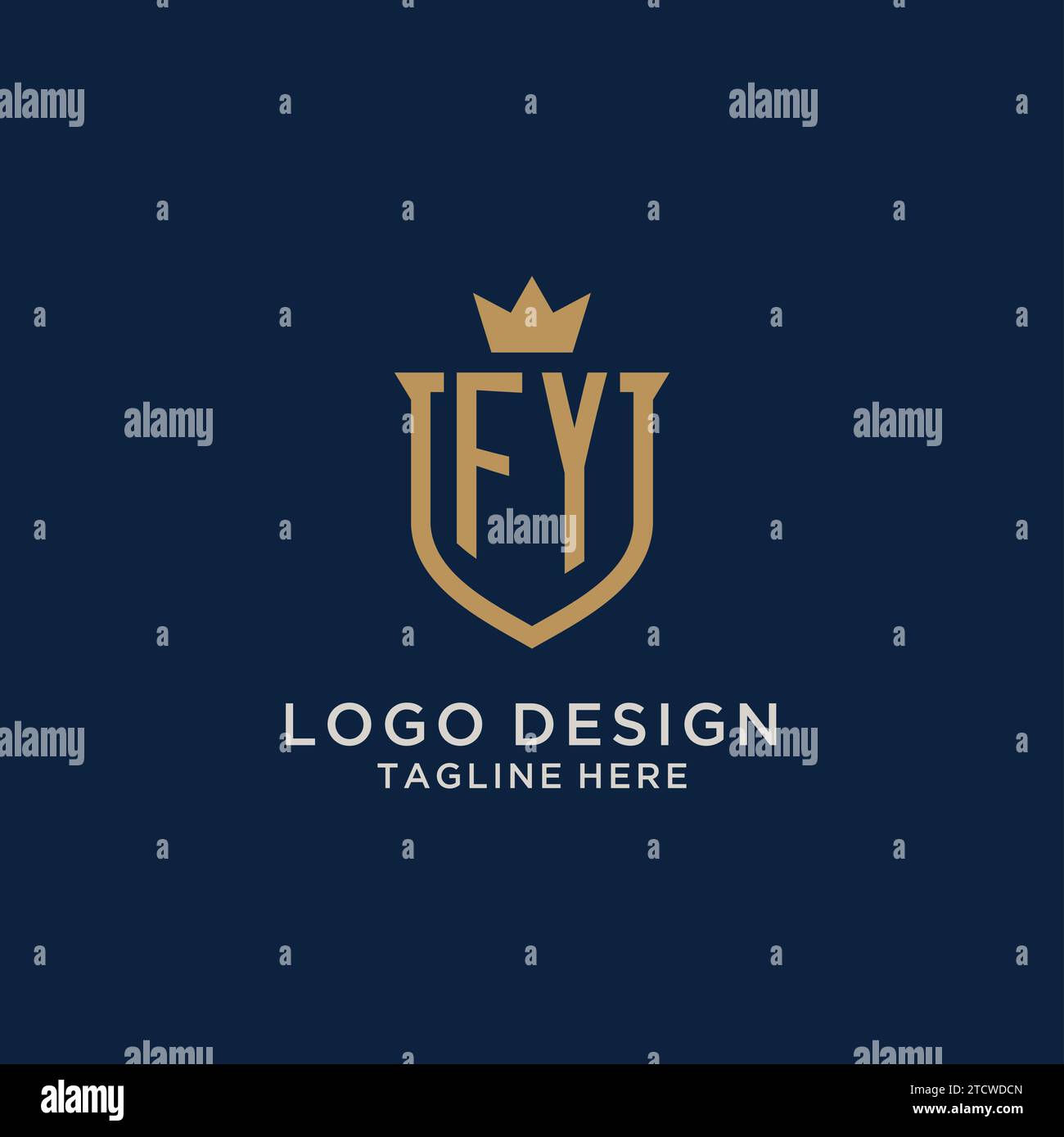FY initial shield crown logo vector graphic Stock Vector Image & Art ...