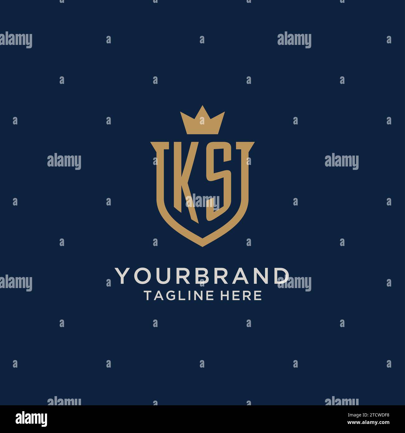 KS initial shield crown logo vector graphic Stock Vector Image & Art ...