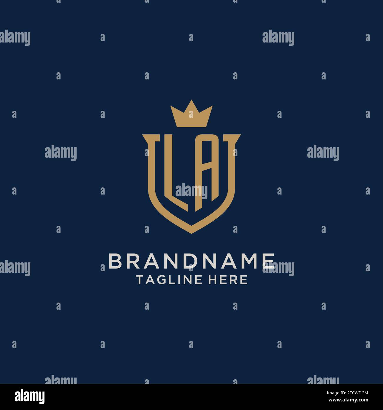 LA initial shield crown logo vector graphic Stock Vector Image & Art ...