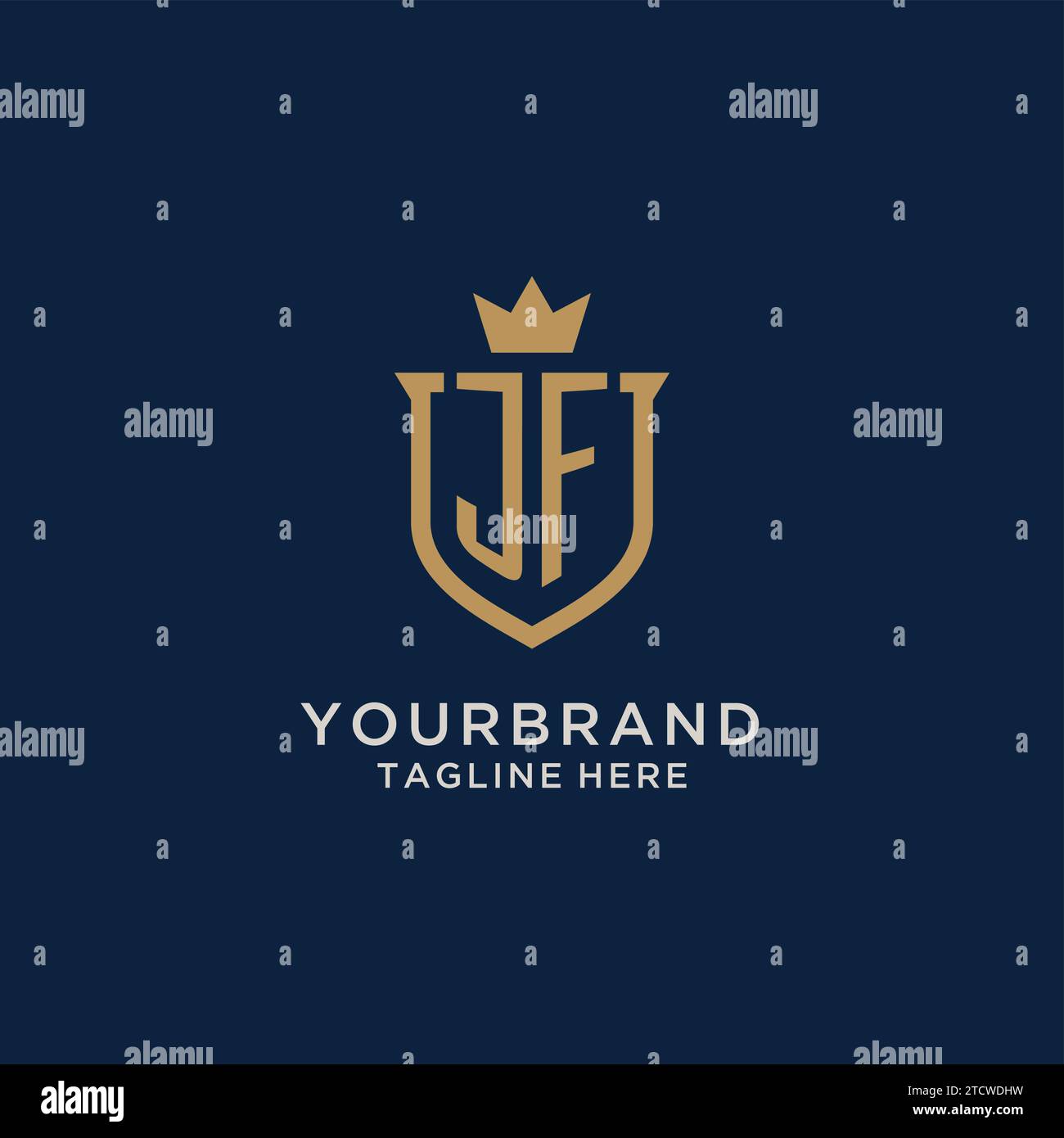 JF initial shield crown logo vector graphic Stock Vector Image & Art ...