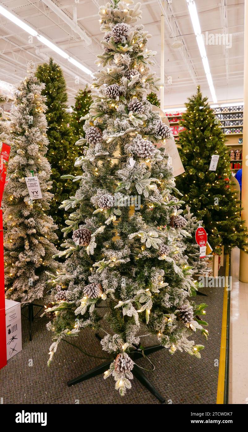 Decorated tree inside store hi-res stock photography and images - Alamy