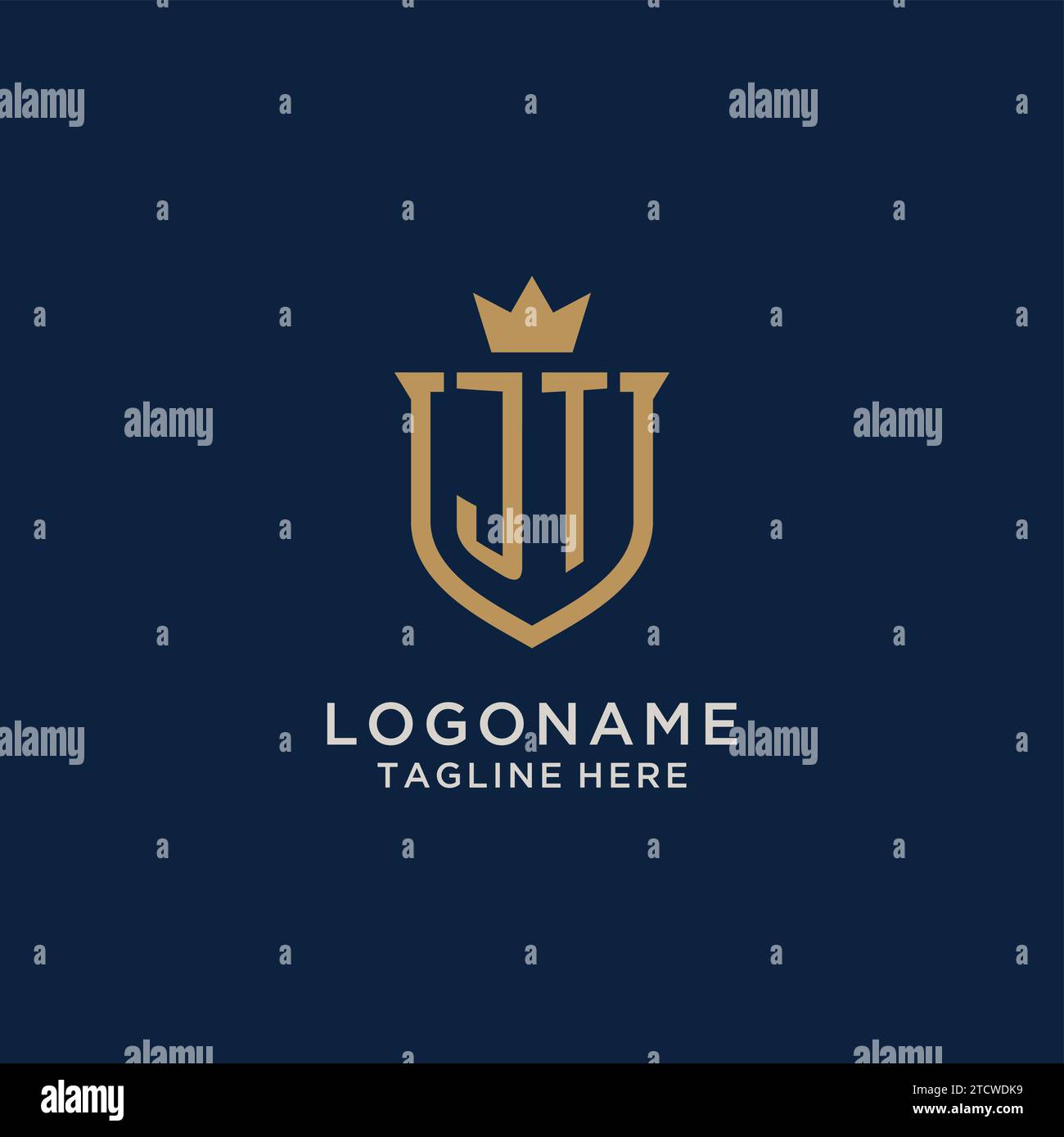 JT initial shield crown logo vector graphic Stock Vector Image & Art - Alamy