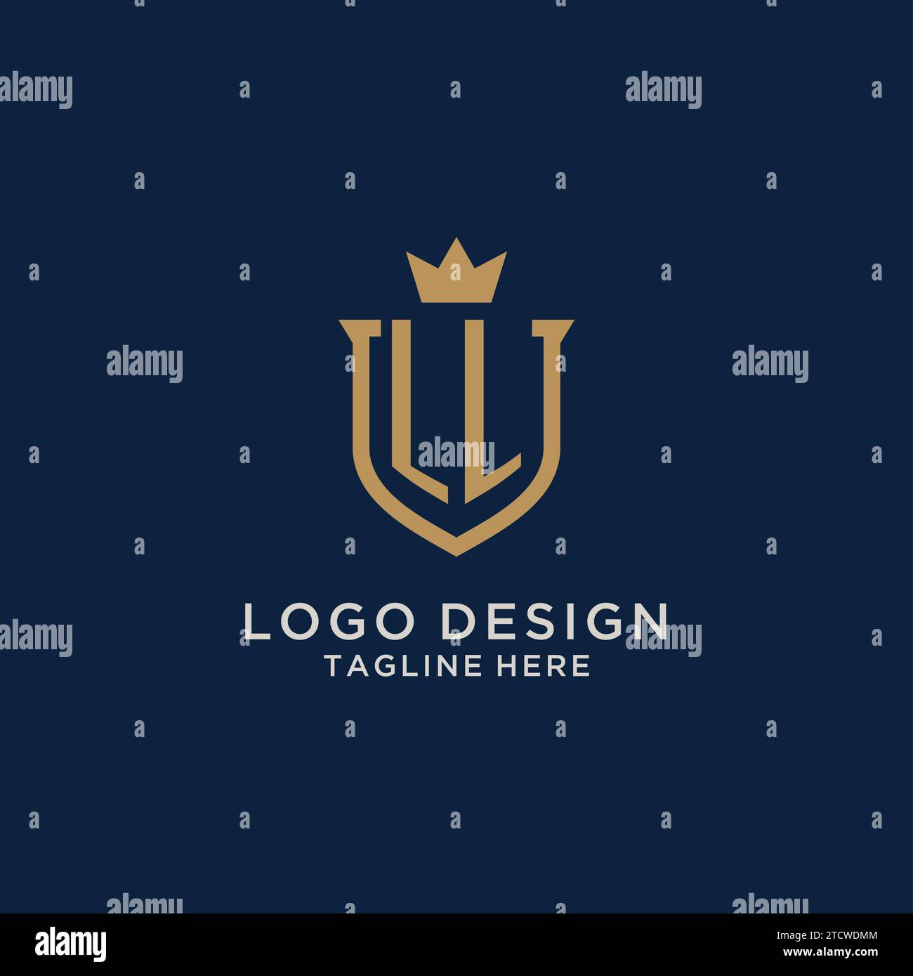 LL initial shield crown logo vector graphic Stock Vector Image & Art ...