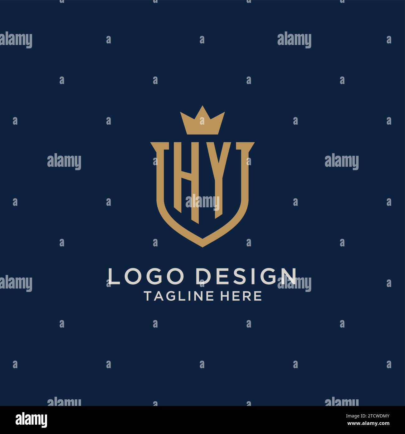 HY initial shield crown logo vector graphic Stock Vector Image & Art ...