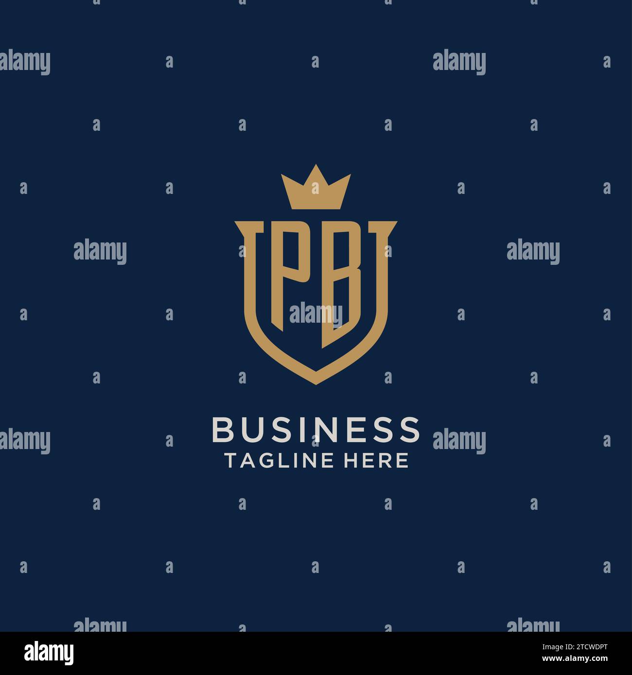 PB initial shield crown logo vector graphic Stock Vector Image & Art ...