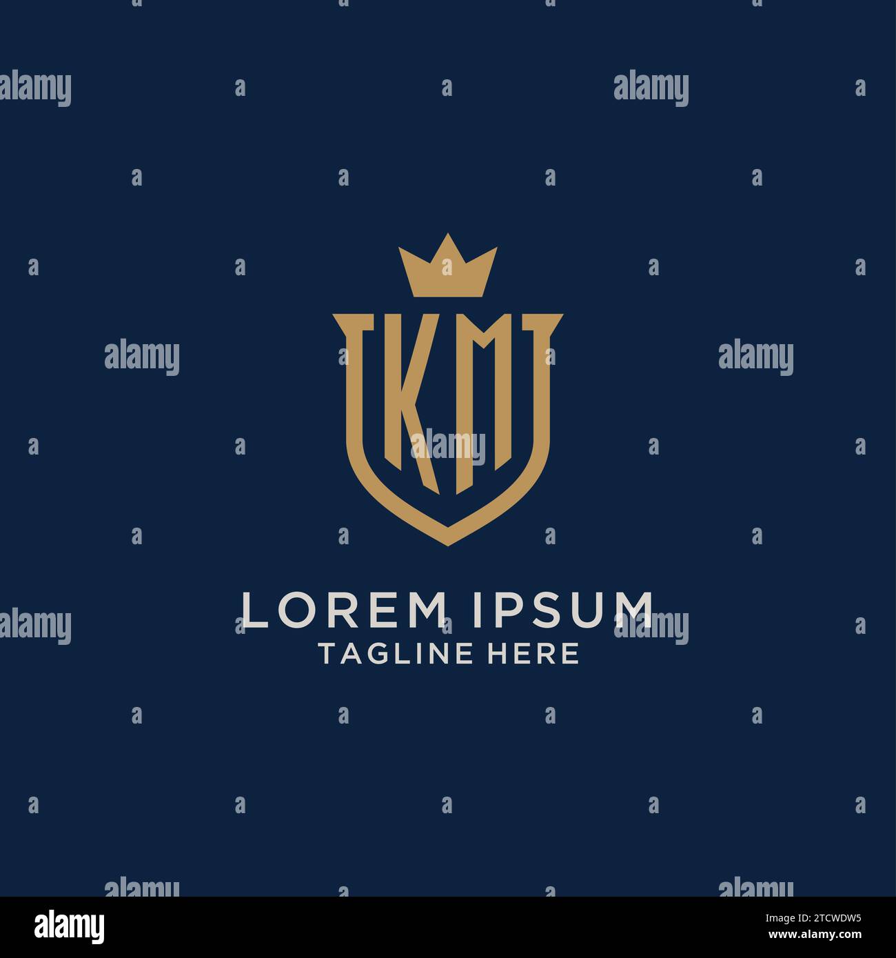KM initial shield crown logo vector graphic Stock Vector Image & Art ...