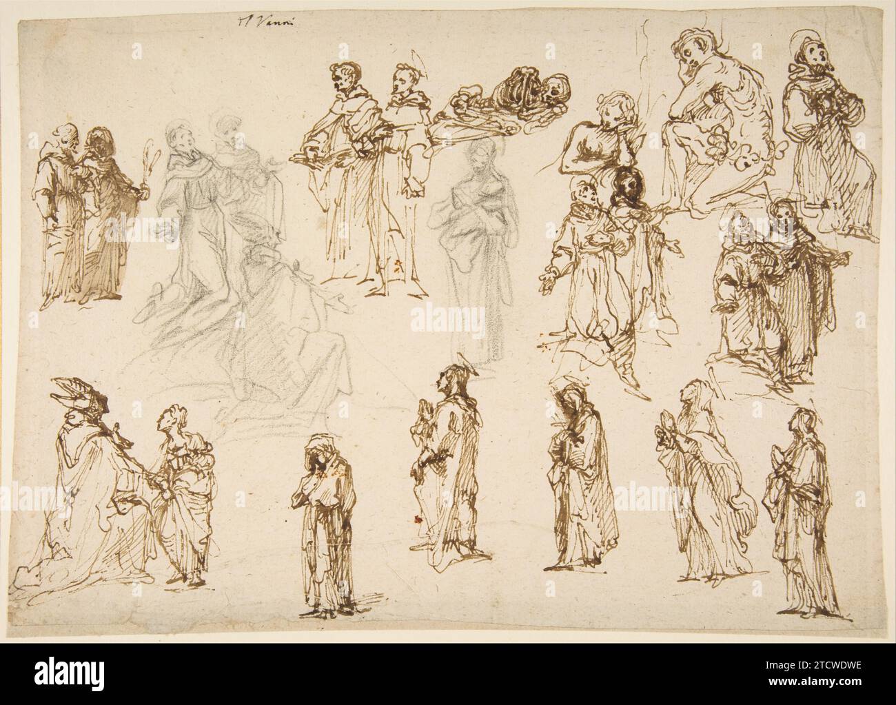 Figure Studies: Standing and Kneeling Clerics and Religious, Adam and ...