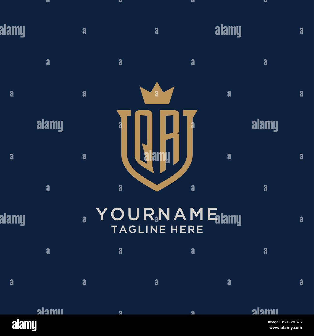 QR initial shield crown logo vector graphic Stock Vector Image & Art ...